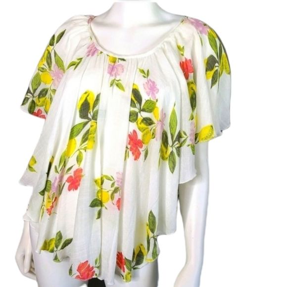Zac & Rachel | Tops | Zac Rachel Lemon Print Boho Top Small | Poshmark